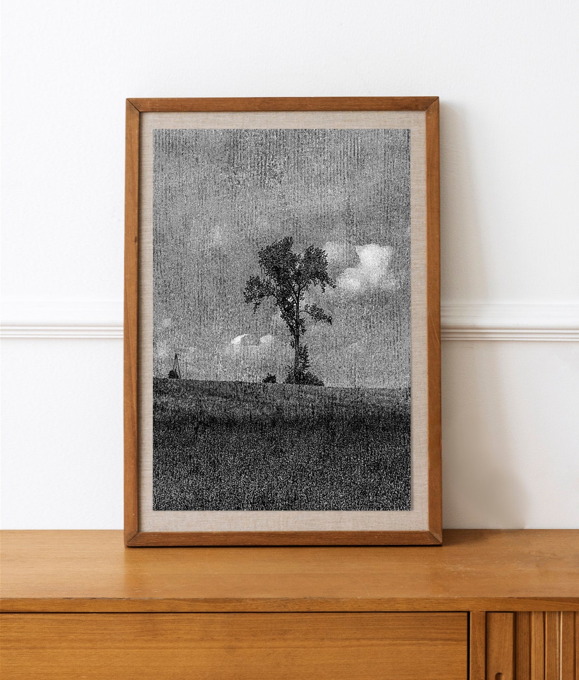 Lonely Tree Landscape Printable Home Decor Solitary Nature Digital Wall ...