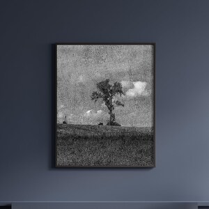 Lonely Tree Landscape Printable Home Decor Solitary Nature Digital Wall ...