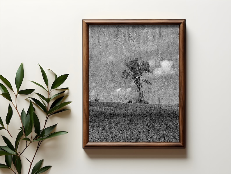 Lonely Tree Landscape Printable Home Decor Solitary Nature Digital Wall ...