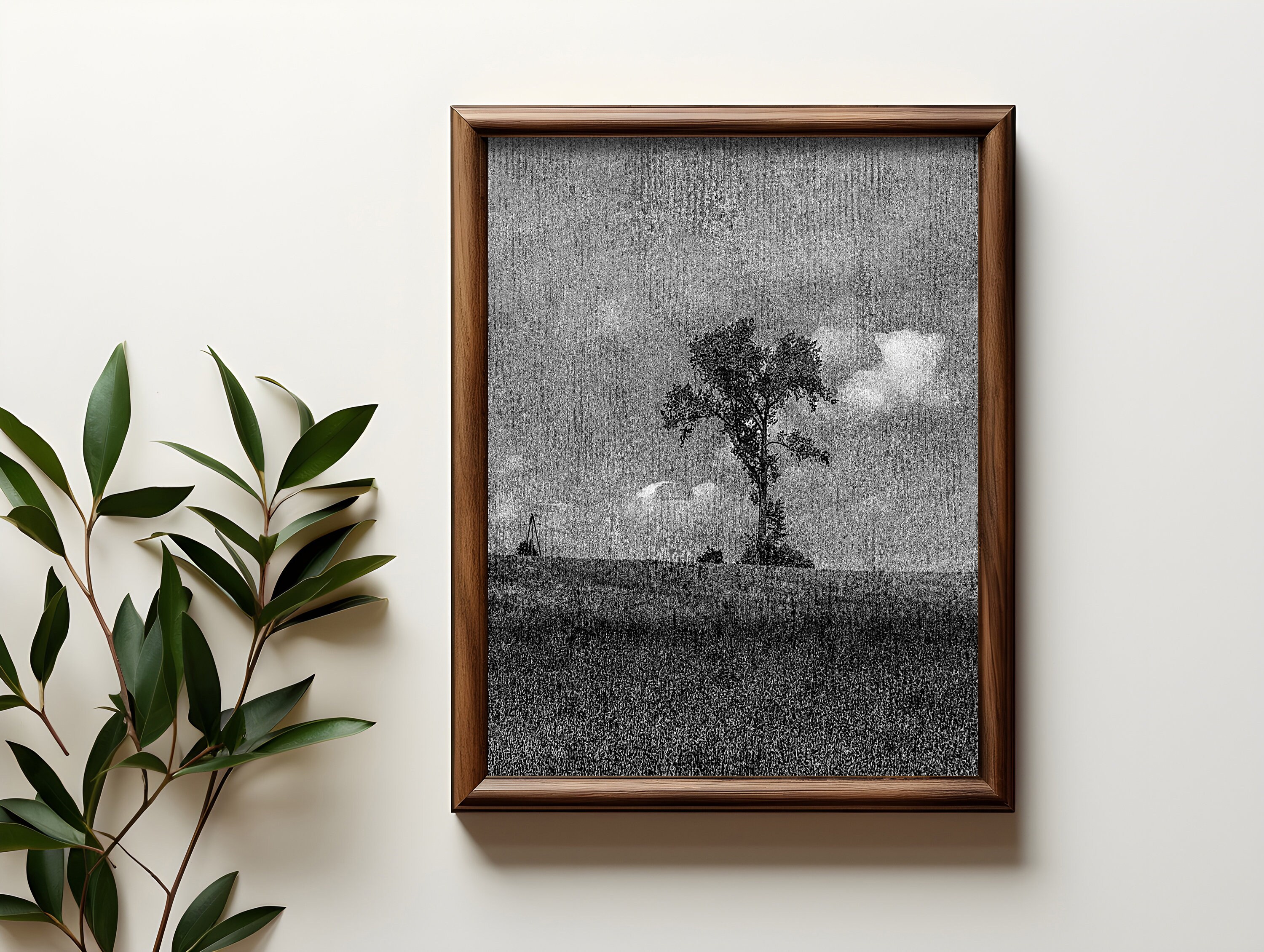 Lonely Tree Landscape Printable Home Decor Solitary Nature Digital Wall ...