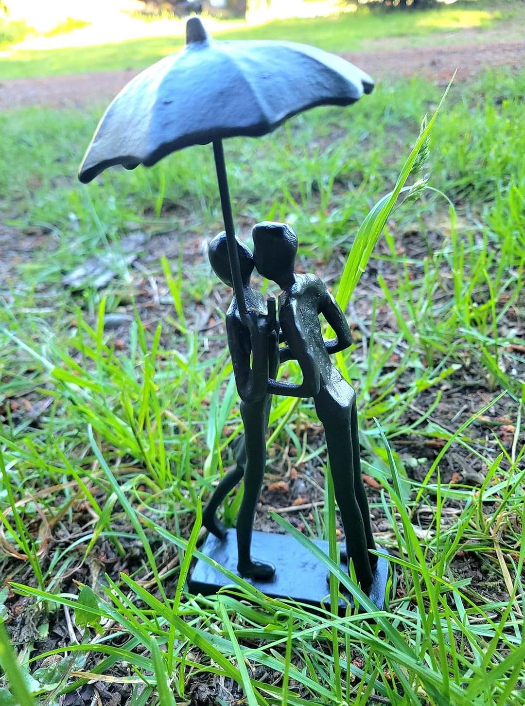 Modern Statues Couple Black Metal Iron Sculpture Gift for Home Decor ...