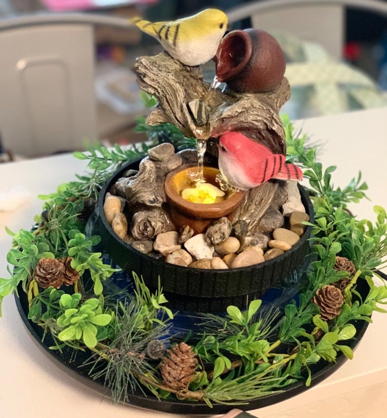 Desktop Water Fountain Decorative Tabletop Fountain for Indoor Outdoor ...