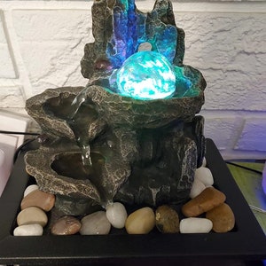 Rotating Ball Tabletop Fountain Rock Waterfall Fountain for Home Office ...
