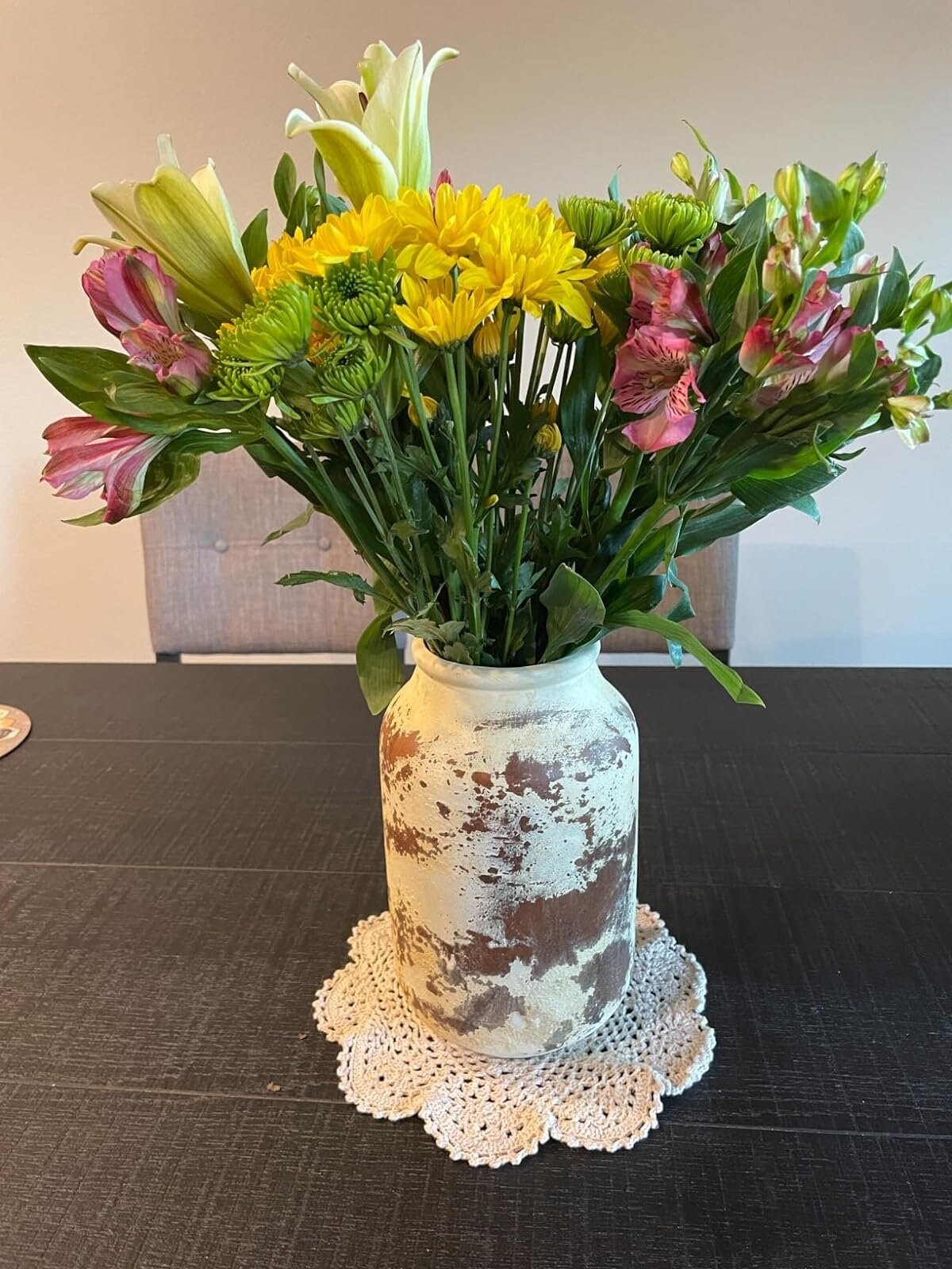 Large Rustic Farmhouse Ceramic Vase Table Centerpiece Shelf Decorative ...