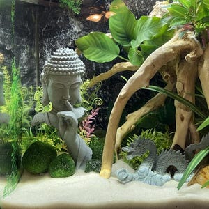 Aquarium Buddha Statue for Fish Tank Aquarium Zen Decorations Sandstone ...