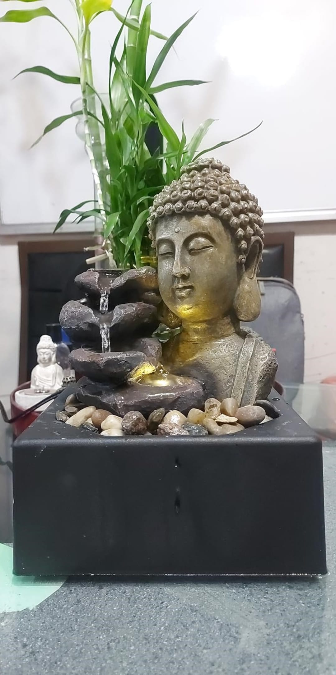 4-tier Buddha Indoor Tabletop Waterfall Fountain Zen Meditation Desktop ...