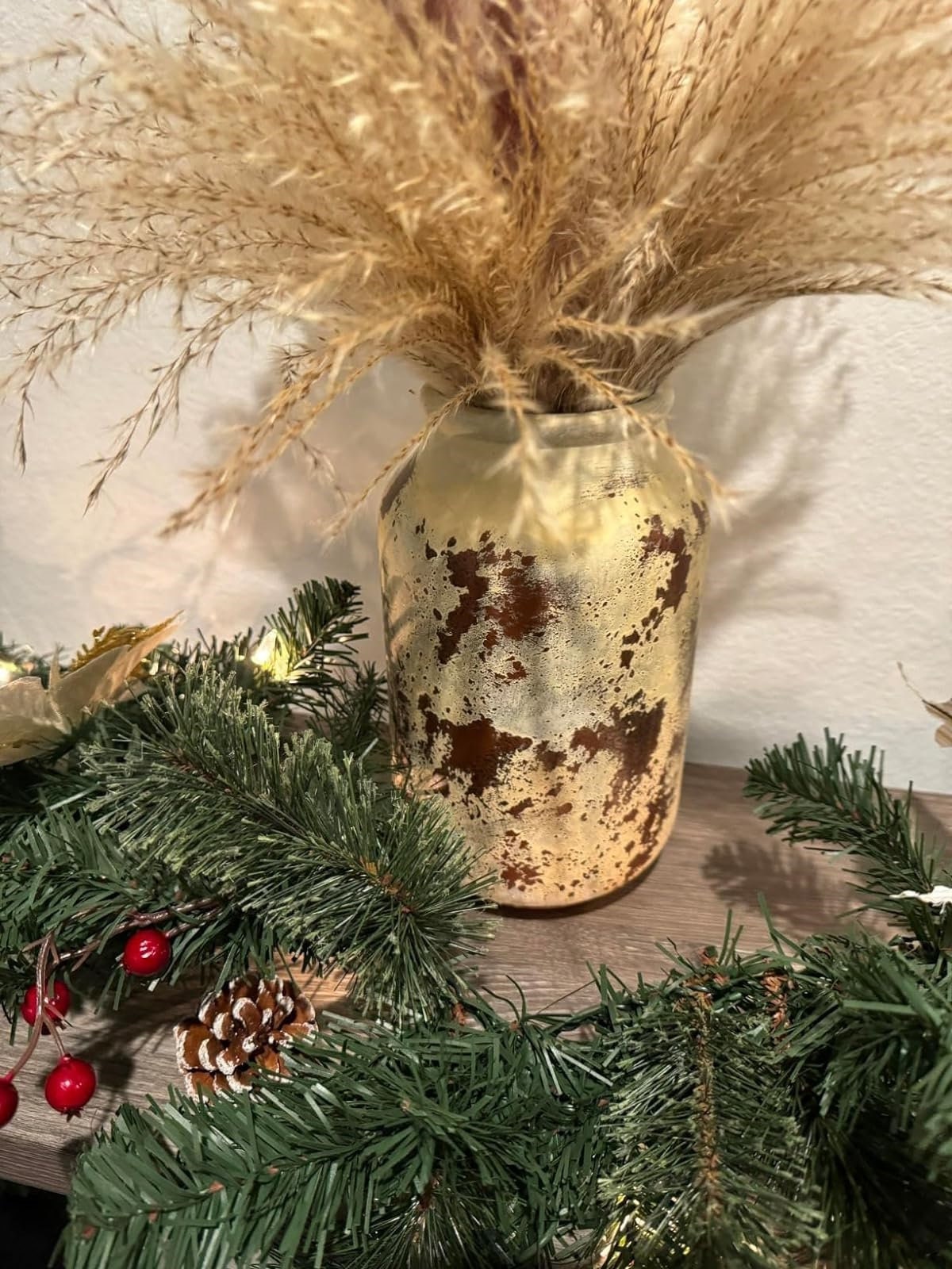 Large Rustic Farmhouse Ceramic Vase Table Centerpiece Shelf Decorative ...