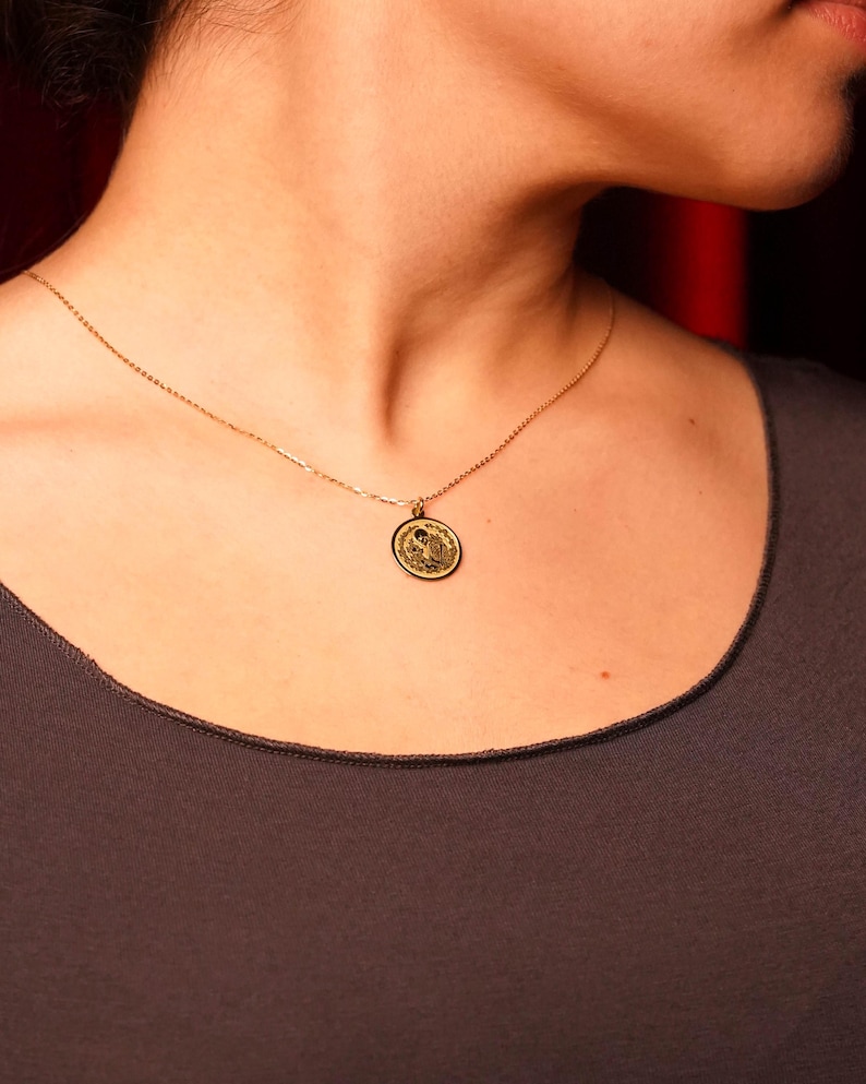 14k Solid Gold Memento Mori Skeleton Love Necklace, Eternal Love Gothic ...