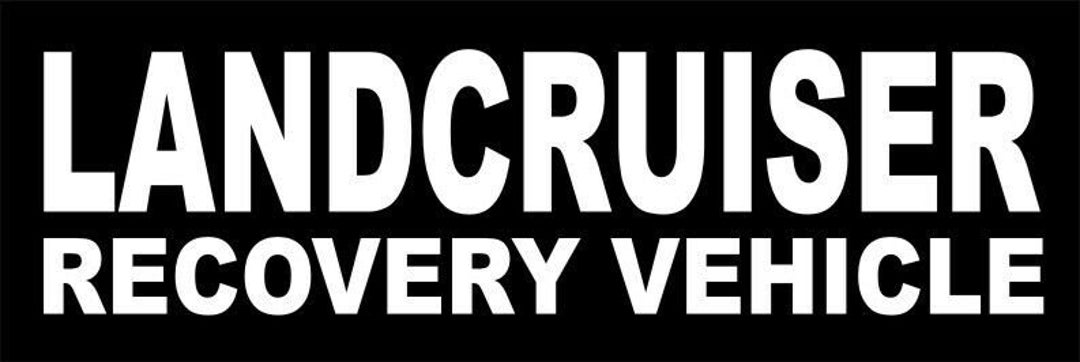 TOYOTA LANDCRUISER Recovery Vinyl Decal 260 X 70 Mm CONFIRM Your Color ...