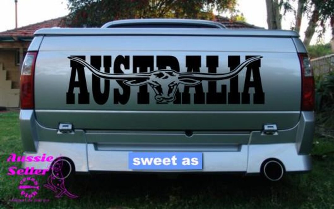 AUSTRALIA Longhorn Vinyl Decal LARGE 1100 X 275 Mm CONFIRM Your Color ...