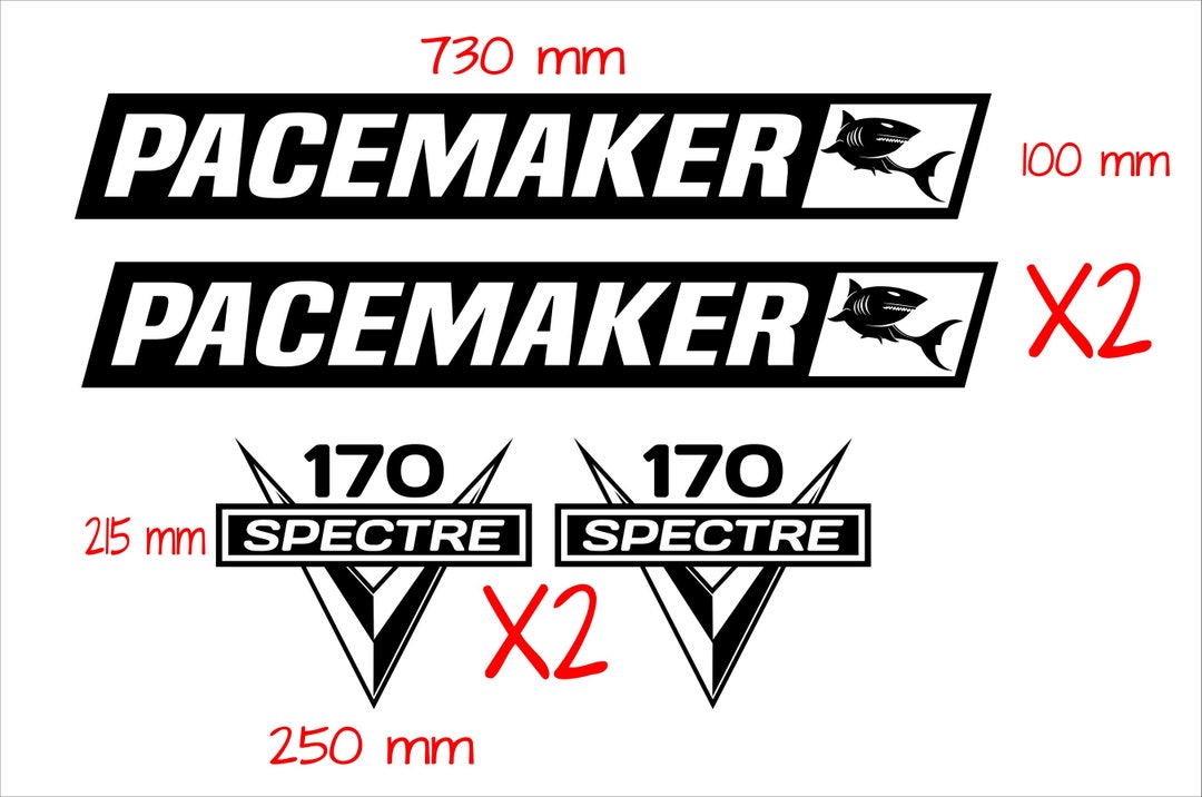 Pacemaker Boat Decal Kit FOUR 4 Decals Choose Your Color and Model - Etsy