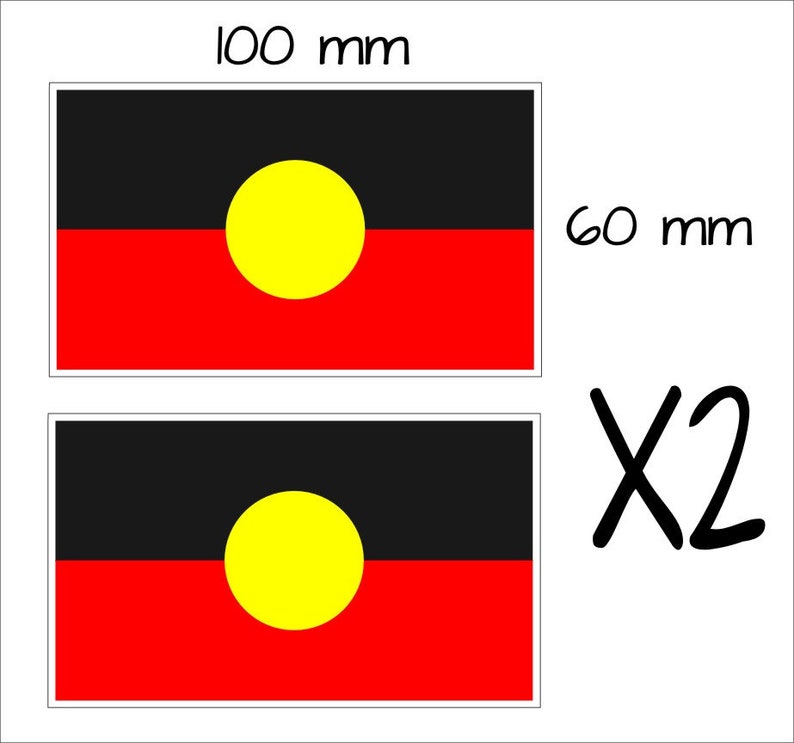Aboriginal Flag Stickers TWO (2) 100 X 60 Mm Each - Etsy Australia