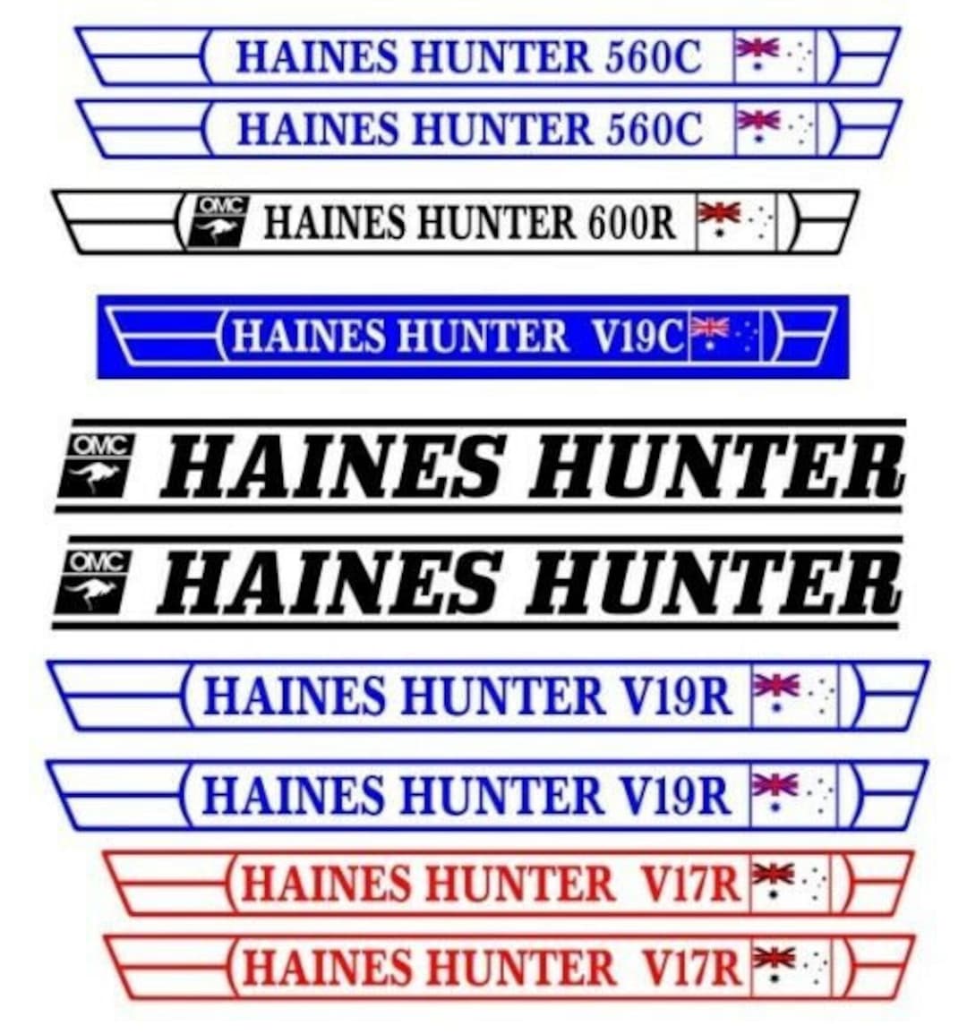 Haines Hunter Custom Made Boat Decals TWO (2) 1100 X 100 Mm Each ...