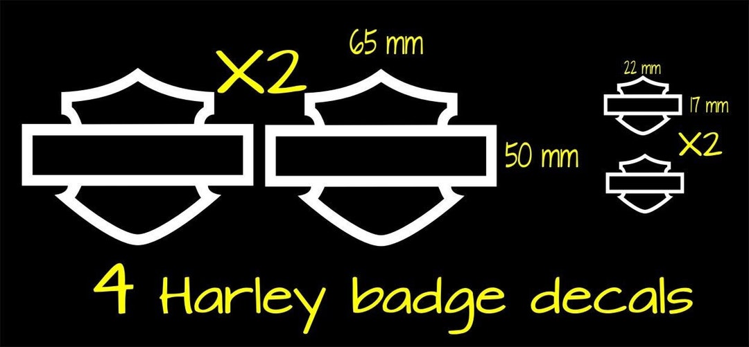 Harley Badge Vinyl Decals FOUR (4) Sizes in Pics CONFIRM Your Color - Etsy