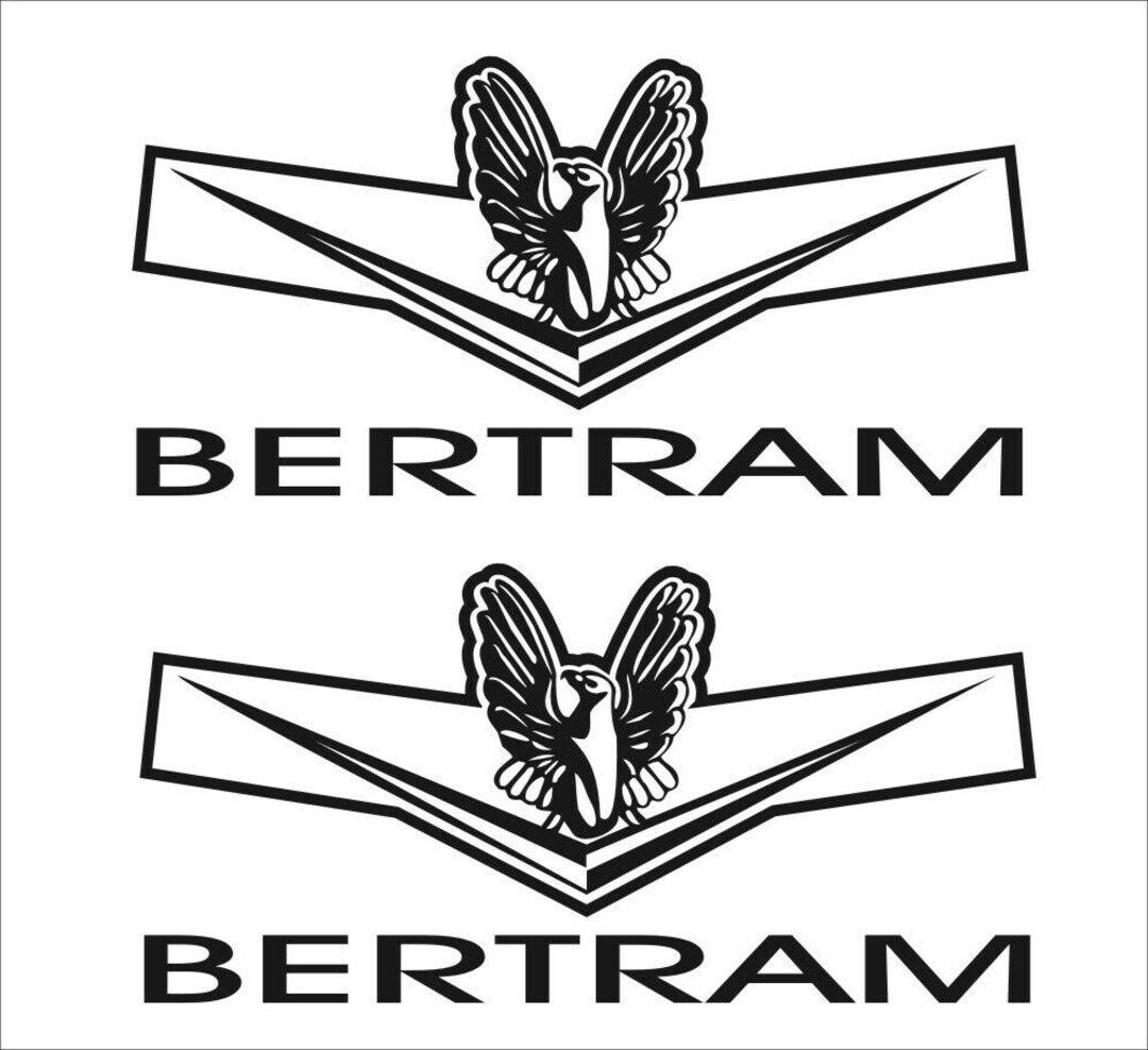 Bertram Retro Boat Decals TWO (2) 350 X 170 Mm Each CONFIRM Your Color ...
