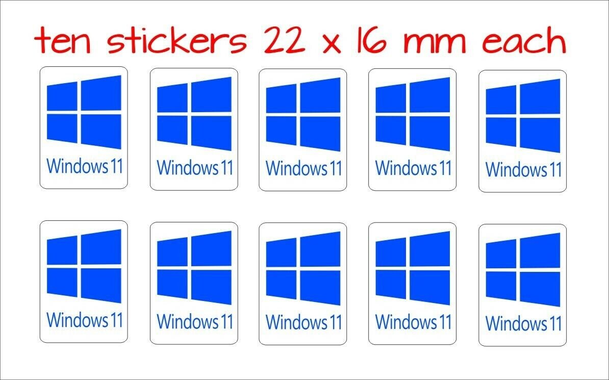 Windows 11 Stickers TEN (10) 22 X 16 Mm Each - Etsy Australia