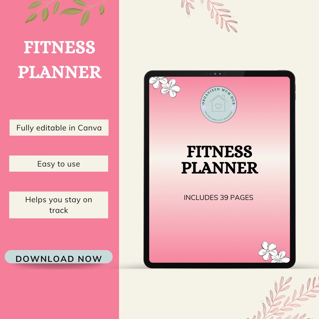 Fitness Planner | Printable and Digital | Workout and Meal Planner ...