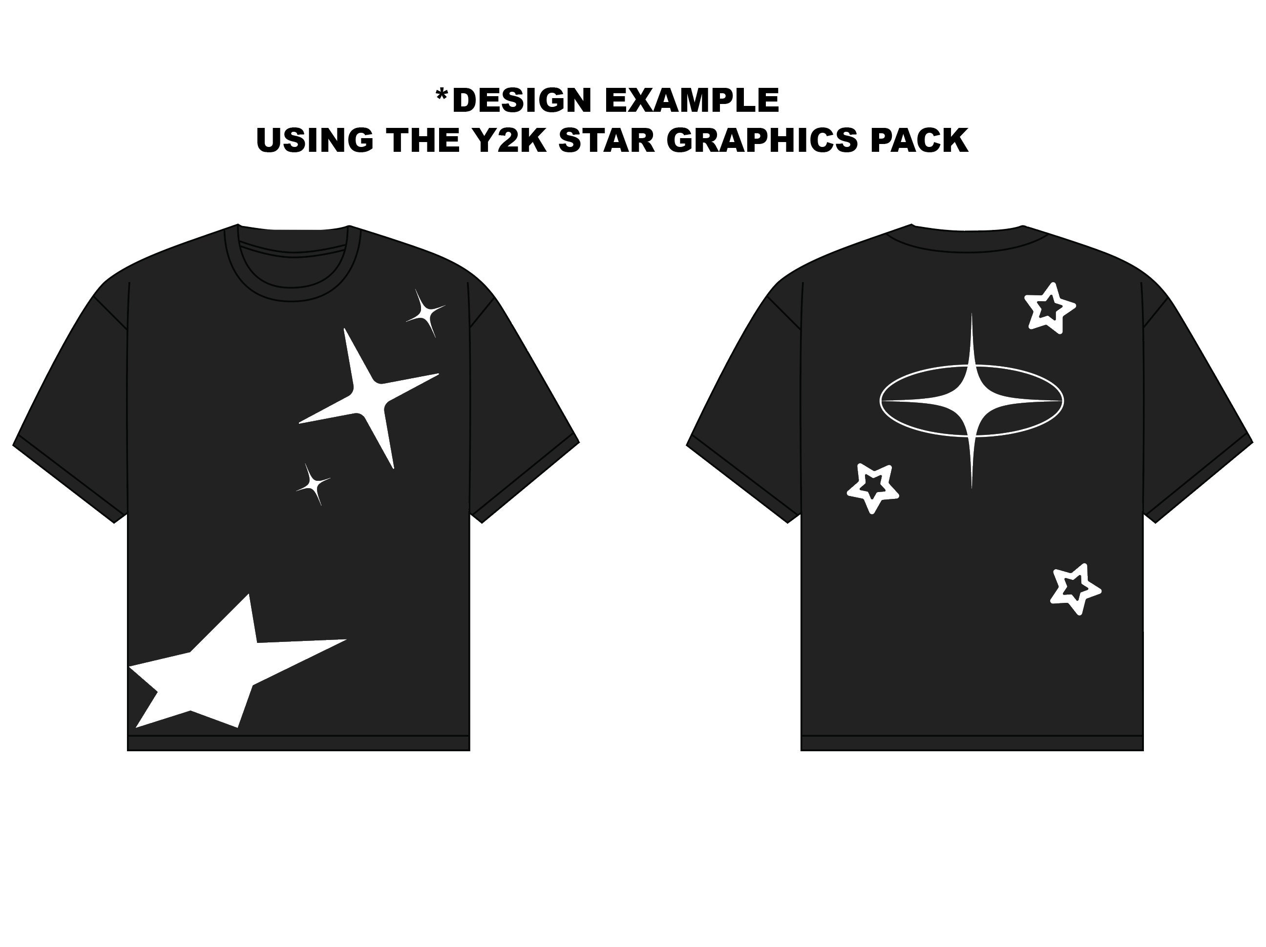 Y2K Star Graphics Pack | 12 Assets for Clothing | Graphic Design ...