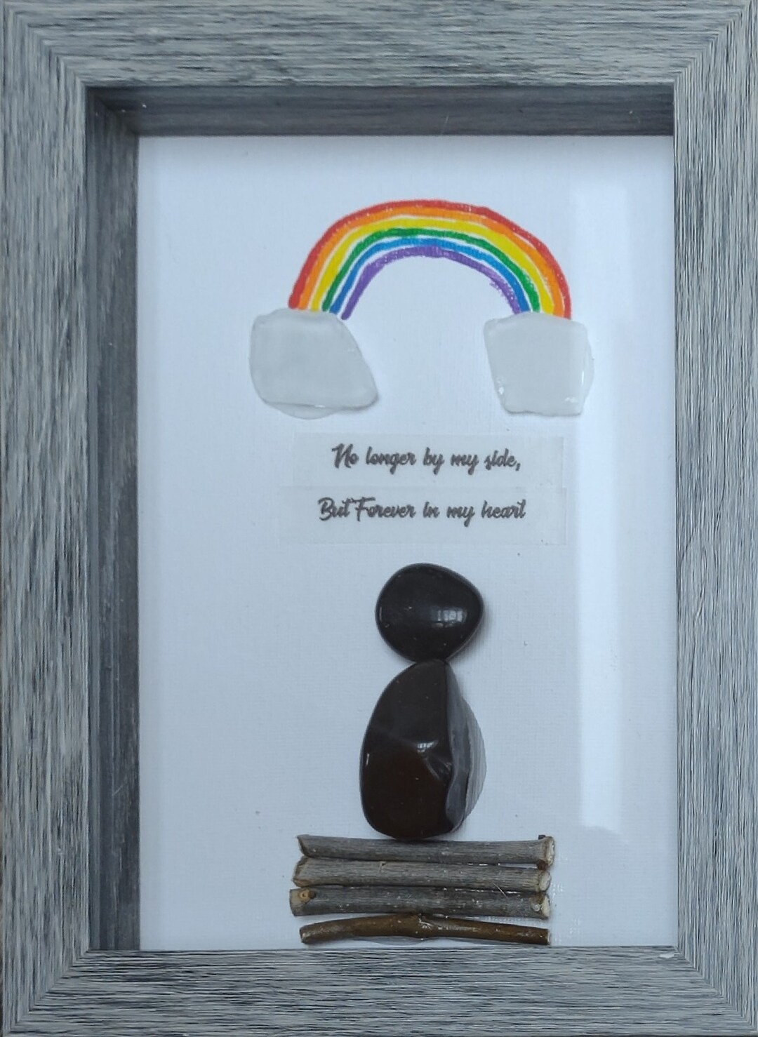 PERSONALIZE Loss of a Pet Grief Sea Glass Pebble Art Personalize With ...