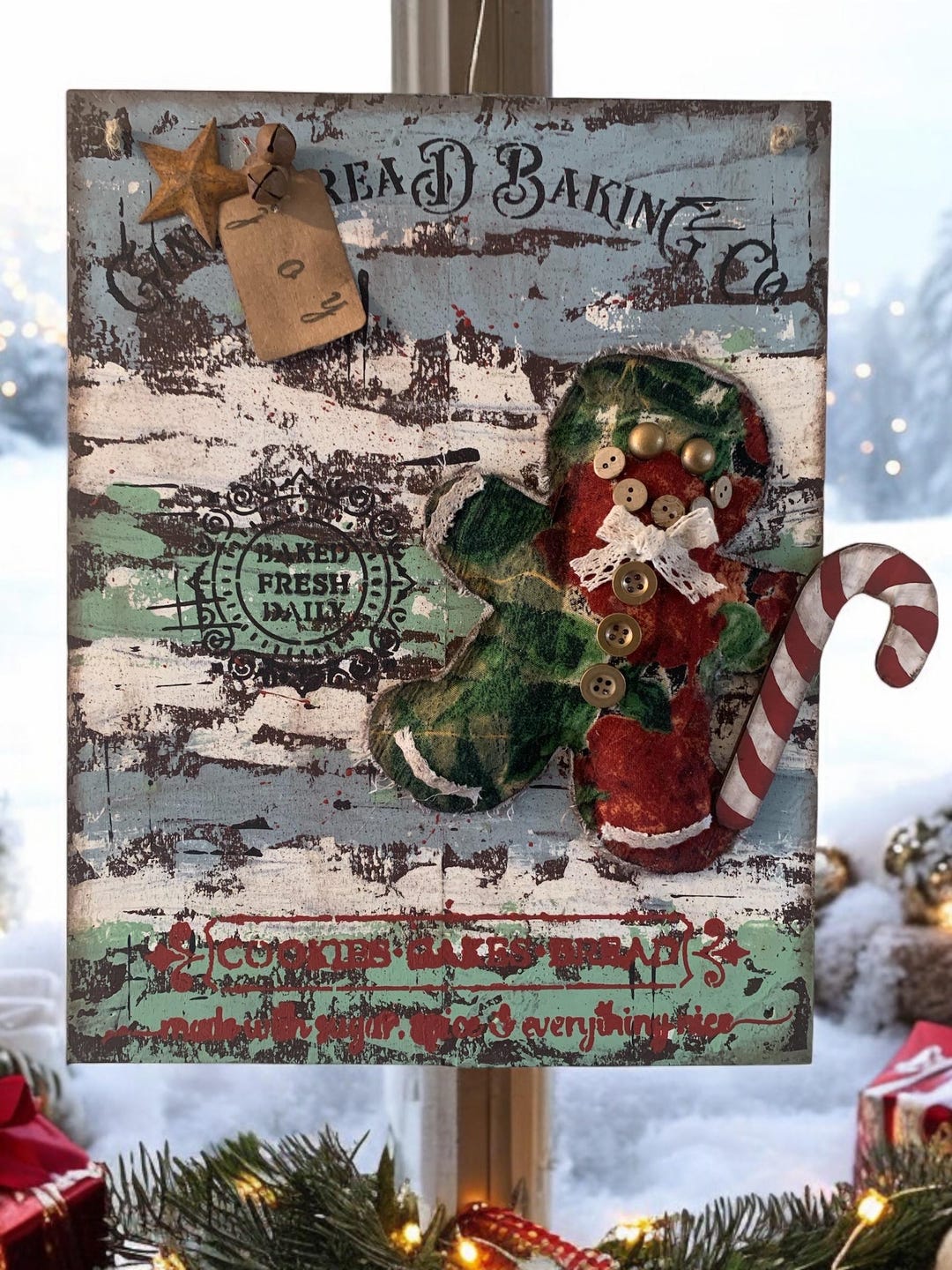 Vintage Gingerbread Man Wall Sign - Etsy