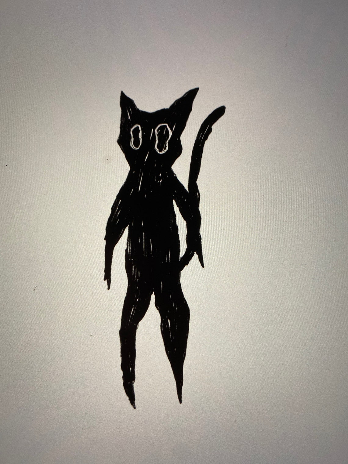 Silly Black Cat Doodle Sticker - Etsy