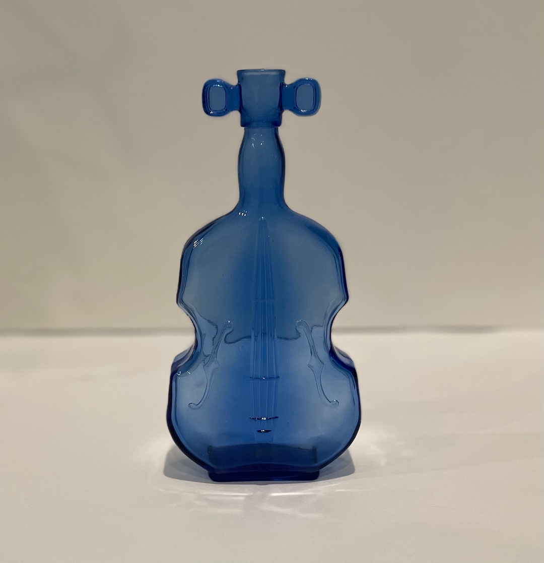 Vintage Cobalt Blue Glass Violin Decorative Bottle / Bud Vase - Etsy
