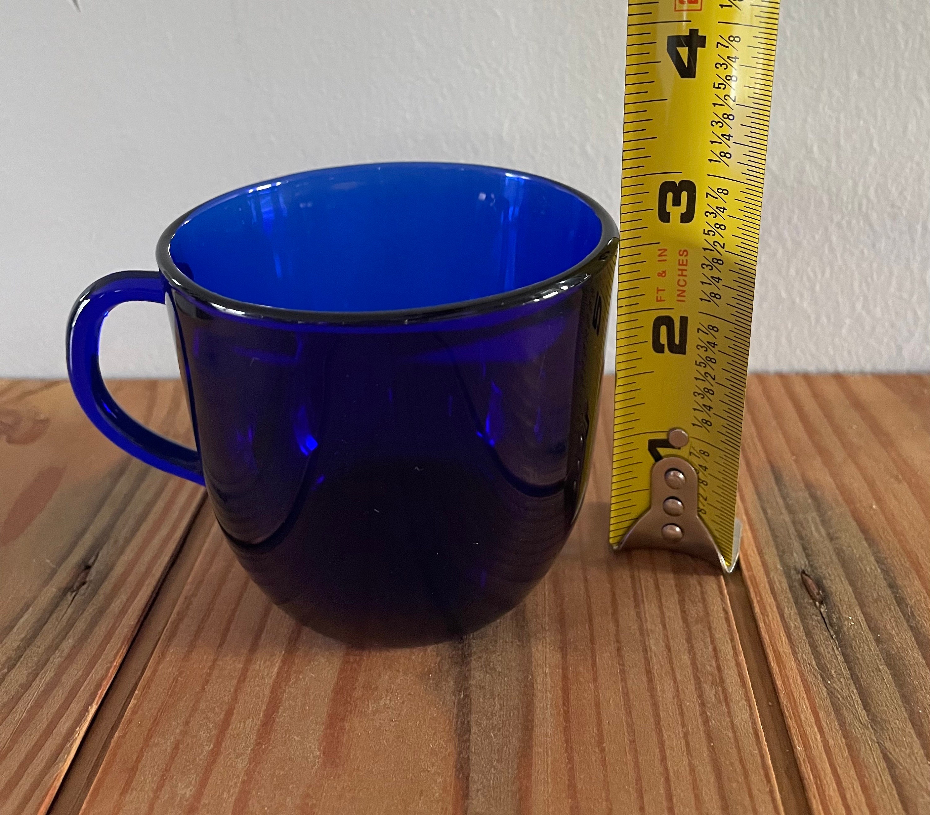 Set of 4 Vintage Cobalt Blue Glass Coffee / Tea Cups and Saucers - Etsy