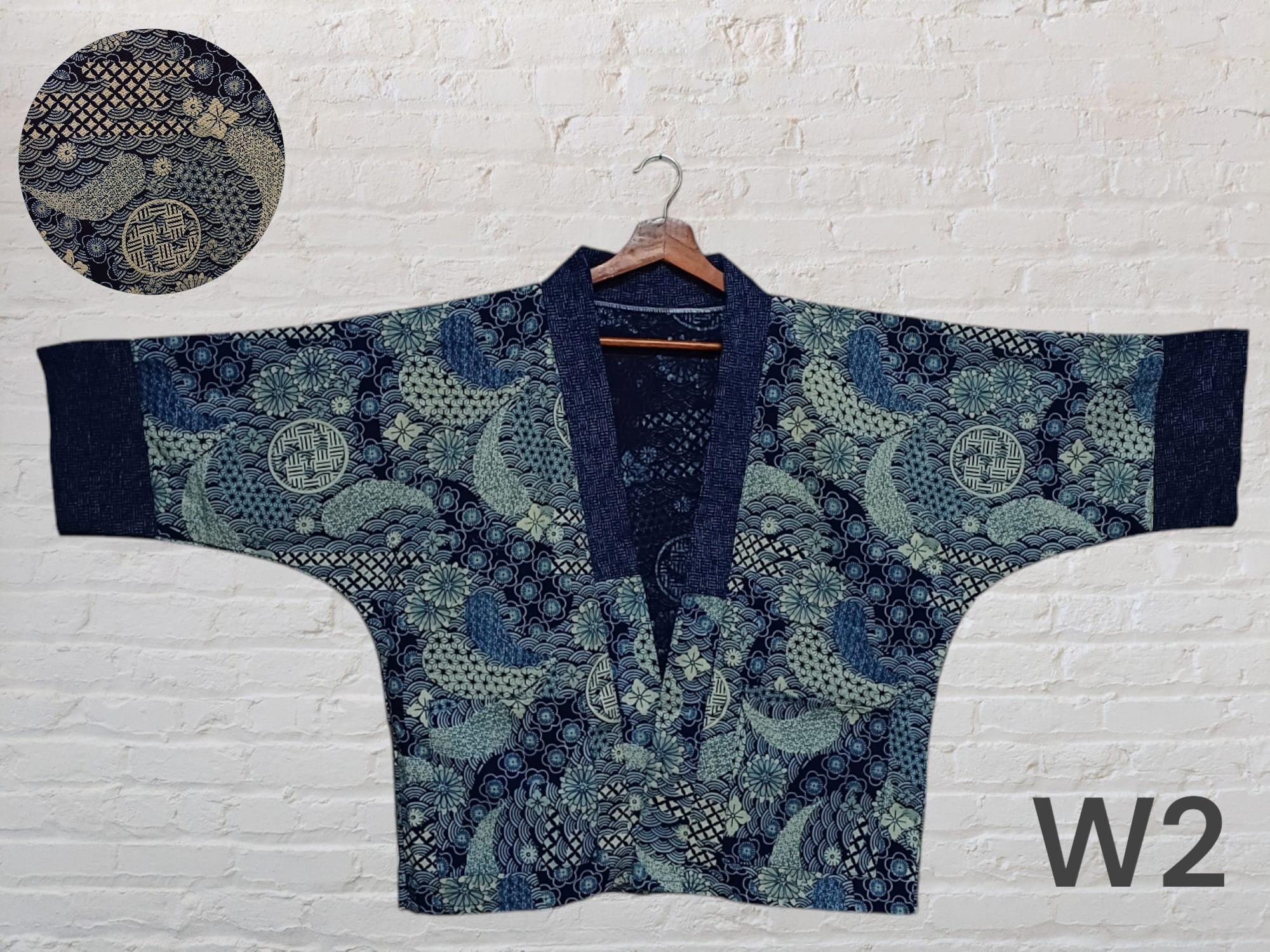 Blue Indigo Yukata / Kimono Noragi Light Jacket / Cotton Cardigan Free ...