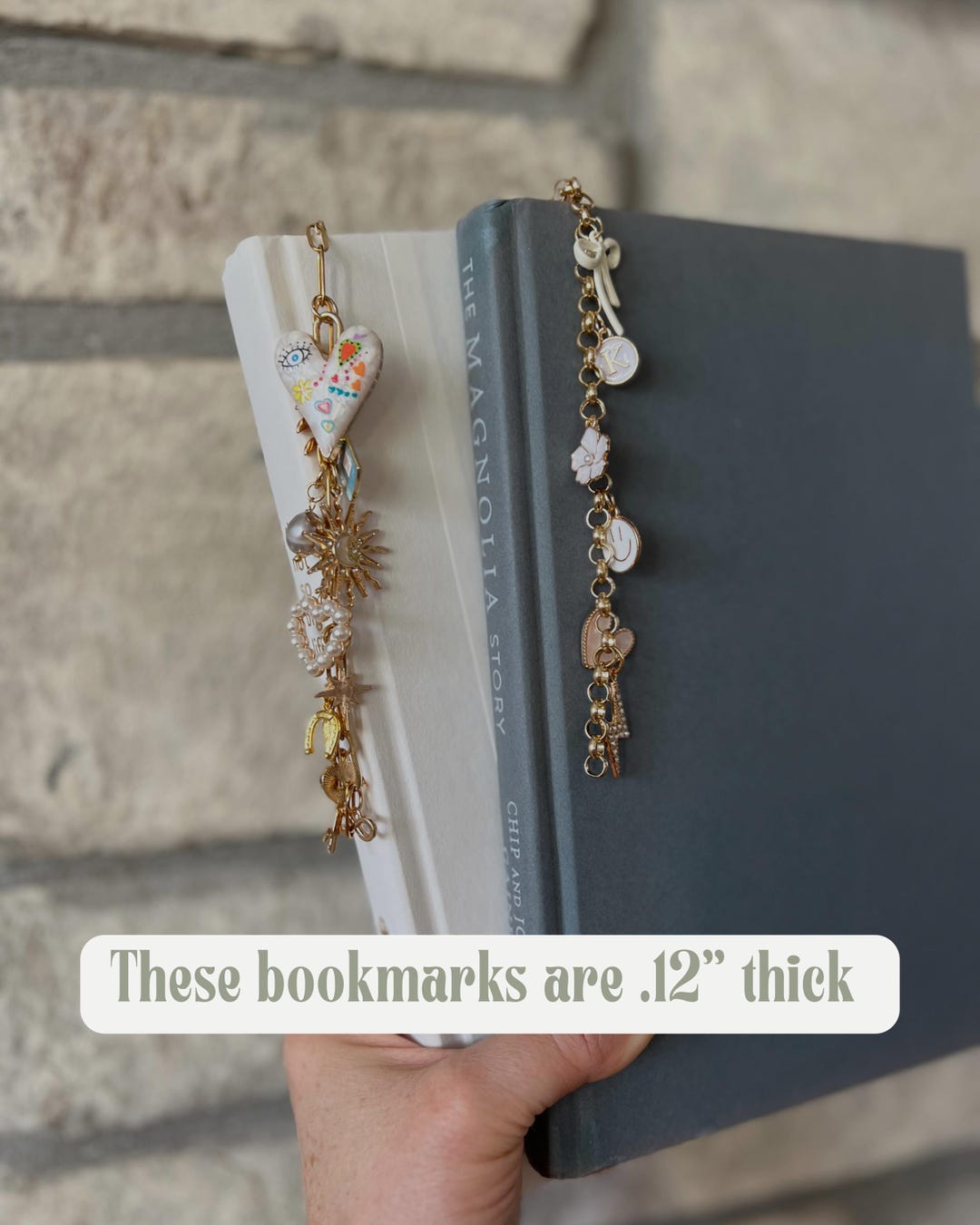 Custom Charm Bookmark: Chunky Vintage Style | Book Lover Gift - Etsy