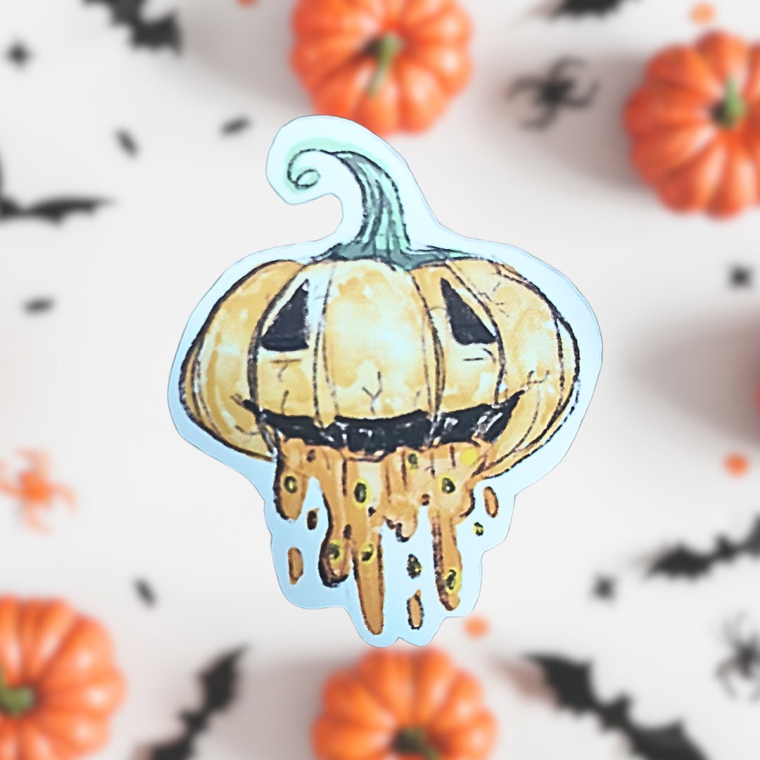 Puking Pumpkin Sticker - Etsy