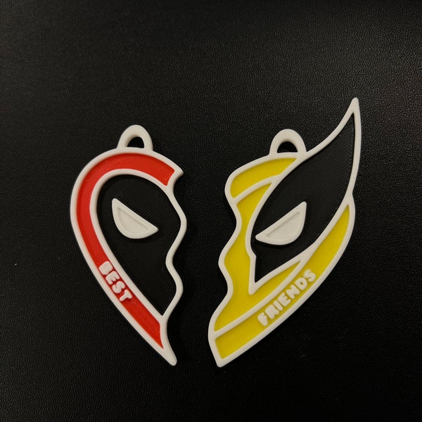 Deadpool Wolverine Heart Necklace - Etsy