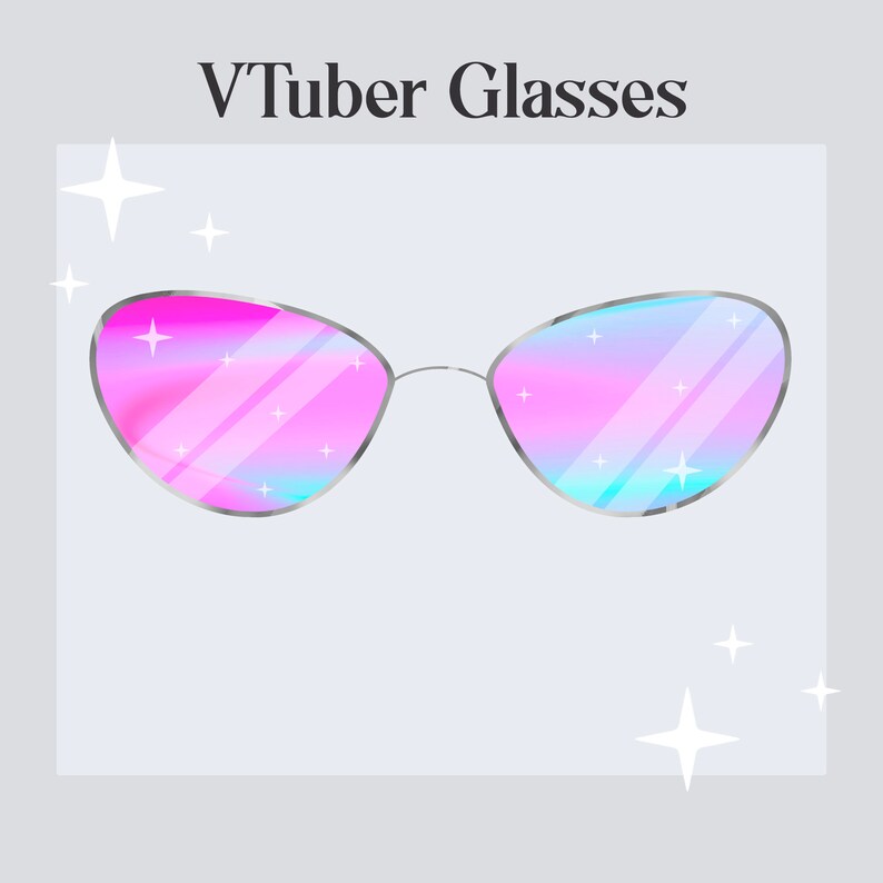 Vtuber Glasses Assets Vtuber Asset Circle Glasses Silver Gold Vtuber ...