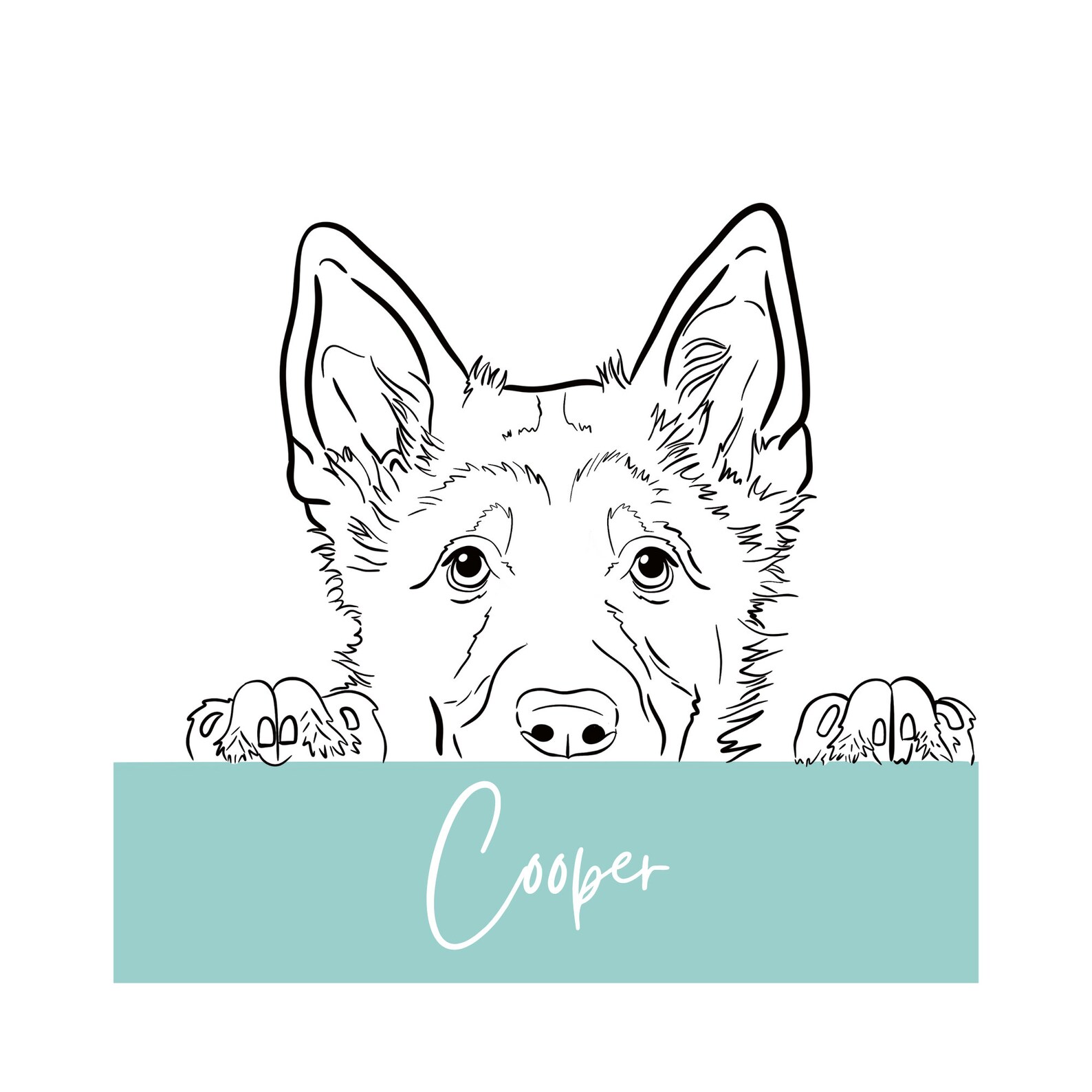 Hand-drawn Custom Pet Portrait Outline (digital Download) - Etsy