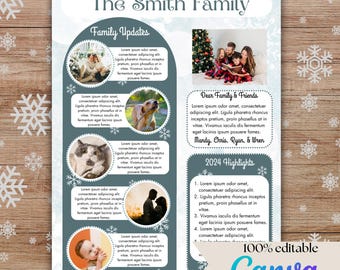 Editable Family Newsletter Template for Holidays and New Years ...