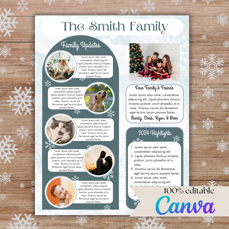 New Years Newsletter Card - Etsy