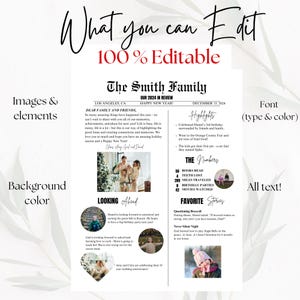 Editable Family Newsletter Template for Holidays and New Years ...