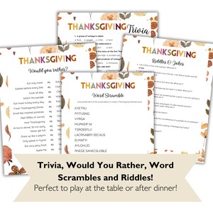 Editable Digital Thanksgiving Game Pack Including Thanksgiving Family ...