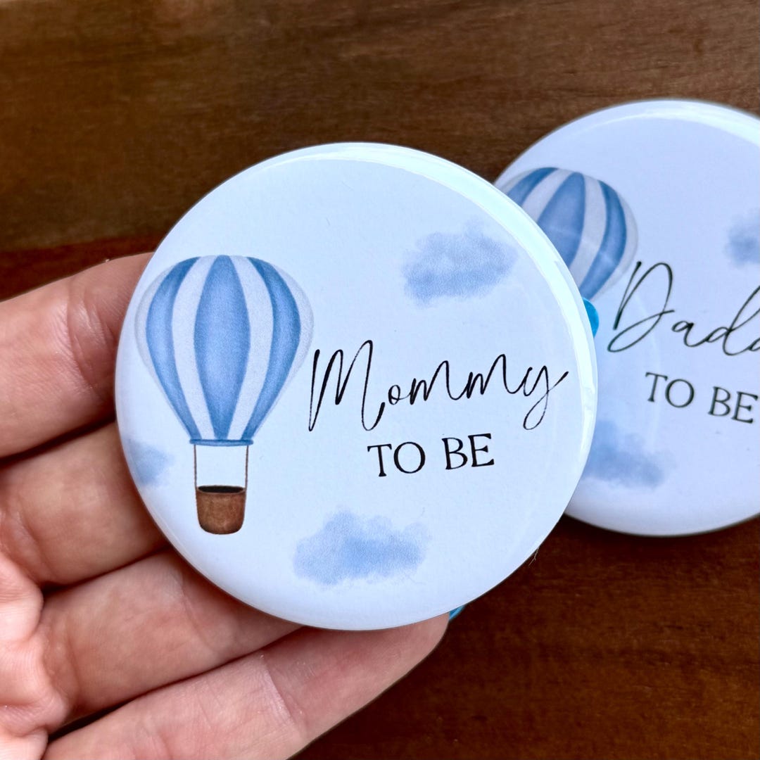 Hot Air Balloon Baby Shower Pins: Mommy & Daddy to Be - Etsy