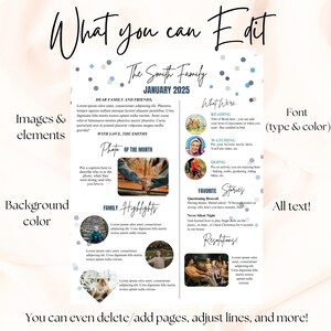 Editable Monthly Family Newsletter Template for the Year, 12 Months of ...