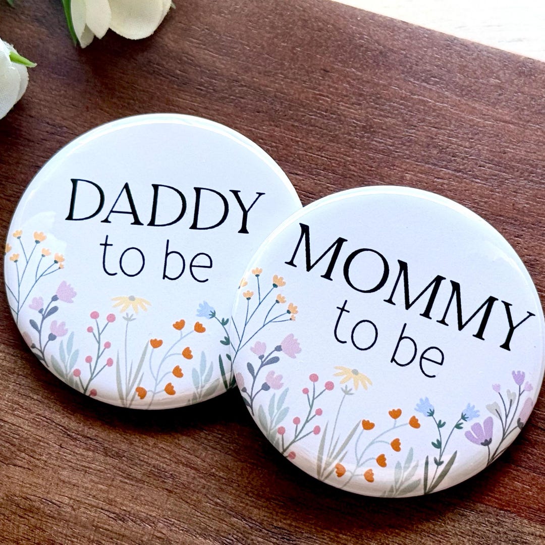 Spring Wildflower Baby Shower Pins - Mommy to Be Must-have - Neutral ...