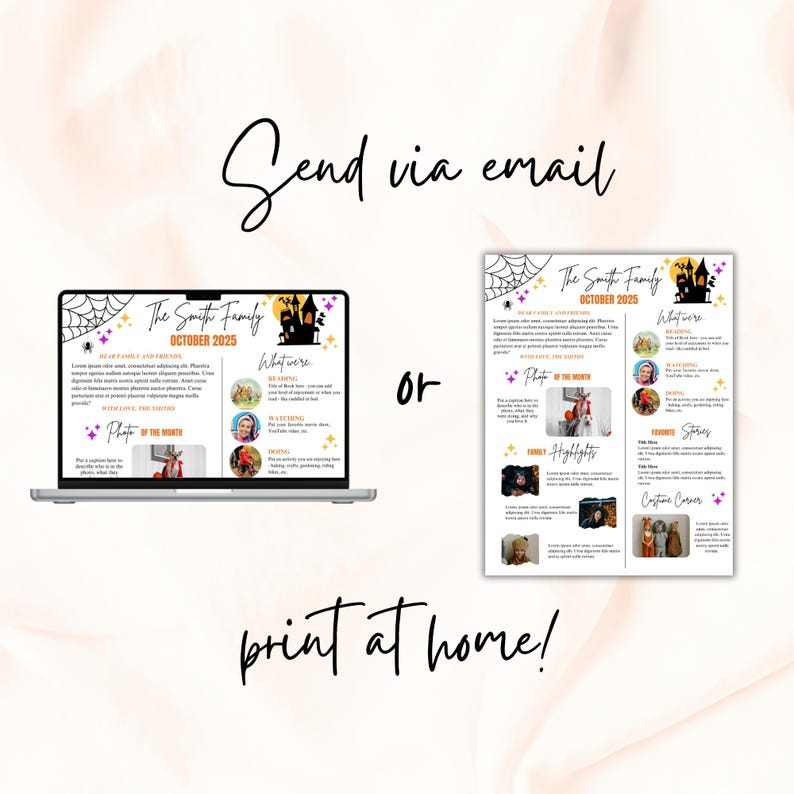 Editable Monthly Family Newsletter Template for the Year, 12 Months of ...