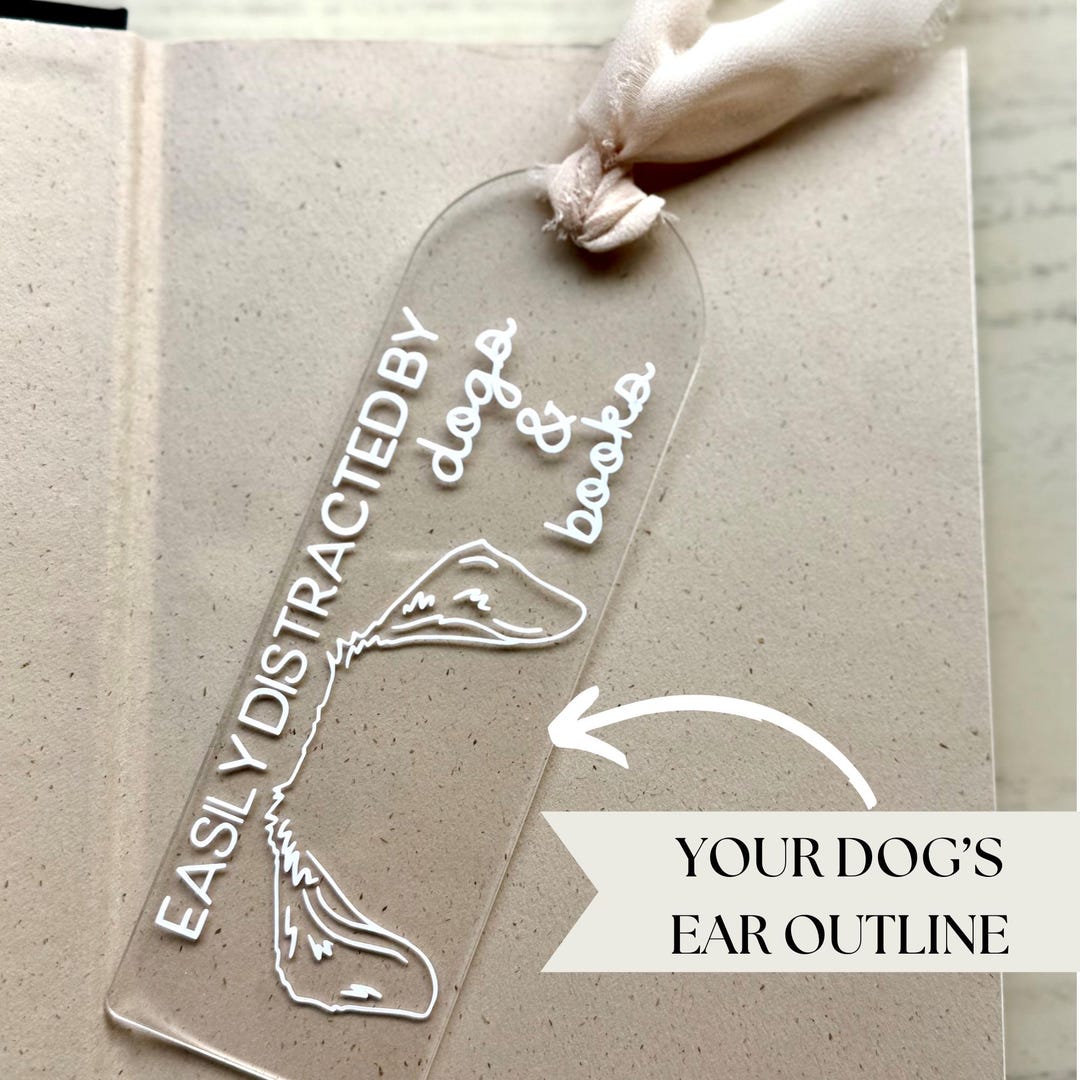 Personalized Dog Bookmark – Custom Pet Ear Outline, Acrylic Gift - Etsy