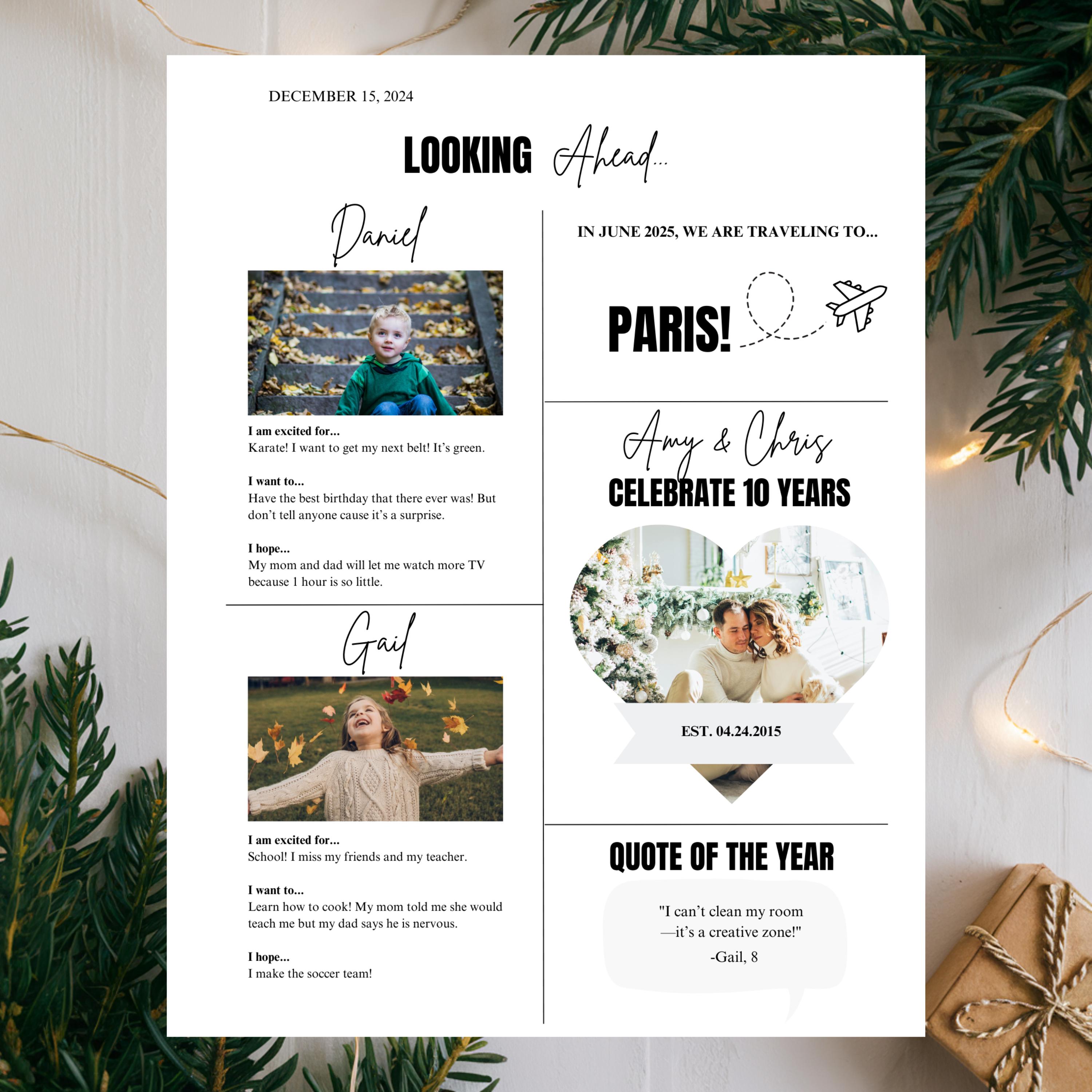 Editable Family Newsletter Template, Customizable on Canva | Holidays ...