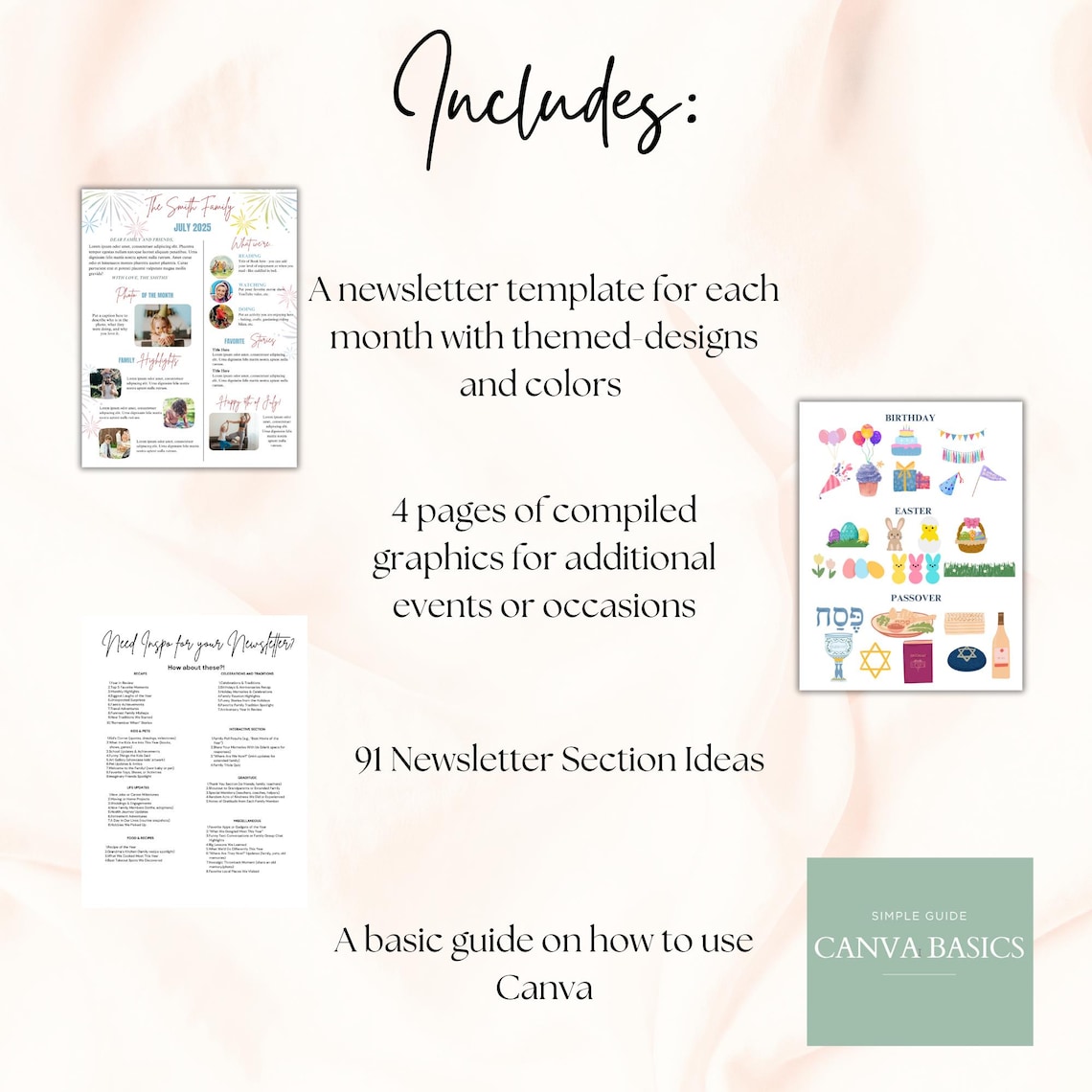 Editable Monthly Family Newsletter Template for the Year, 12 Months of ...