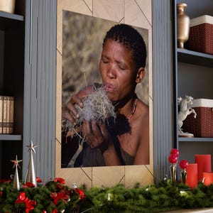 Making Fire Bushmen Tribe Botswana Print Kalahari Desert Wall Art ...