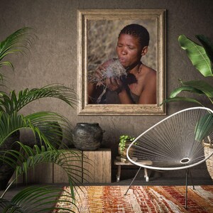 Making Fire Bushmen Tribe Botswana Print Kalahari Desert Wall Art ...