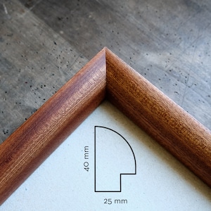 Wood Picture Frame / Mahogany / Solid Wood, Simple Profile - Etsy