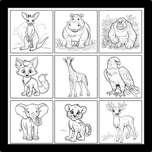 Wild Animals Coloring Book: 20 Kids' Printable Pages (digital Download ...