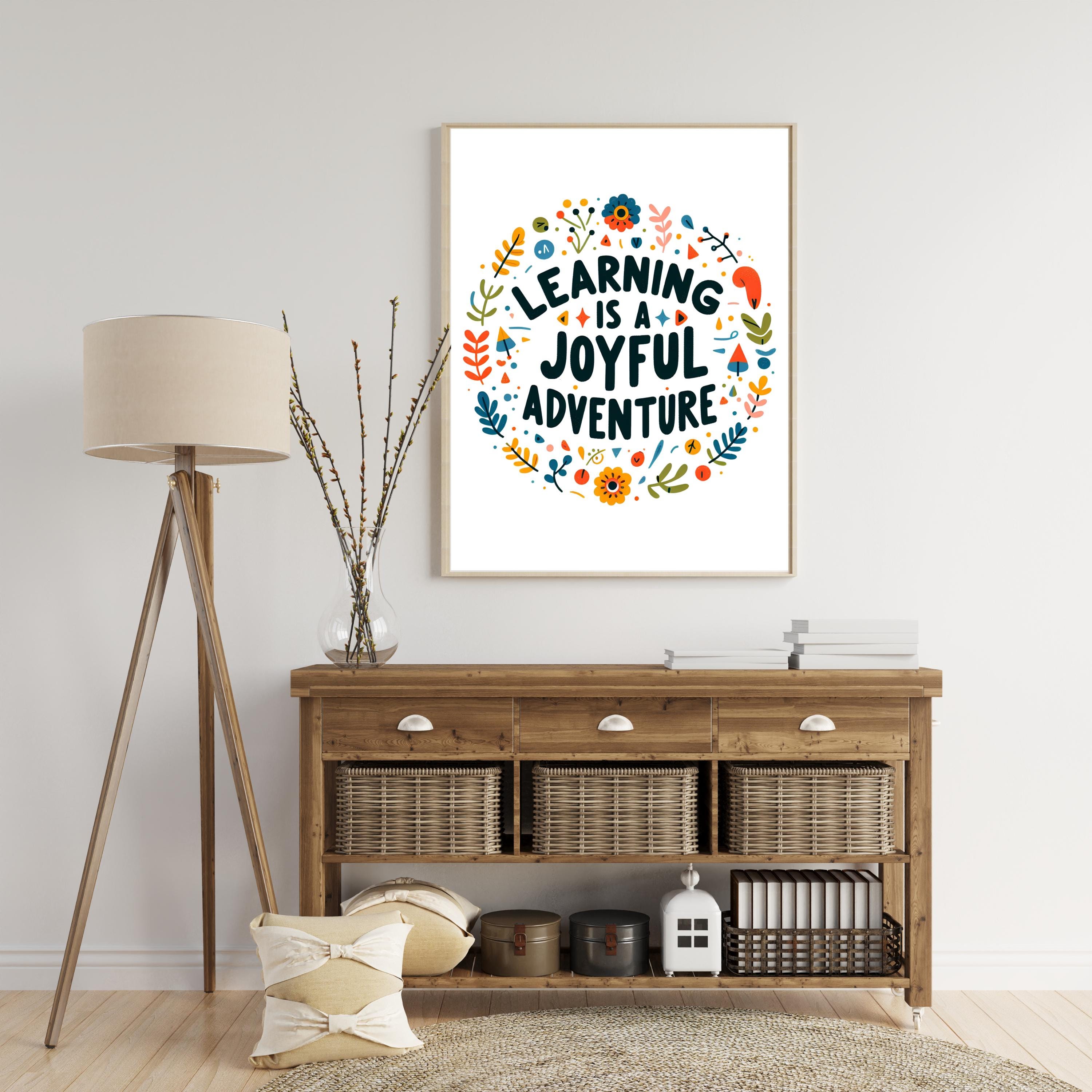 Boho Classroom Decor Print: Joyful Learning Adventure (digital Download ...