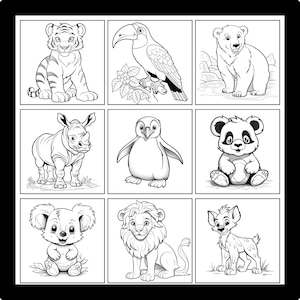 Wild Animals Coloring Book: 20 Kids' Printable Pages (digital Download ...